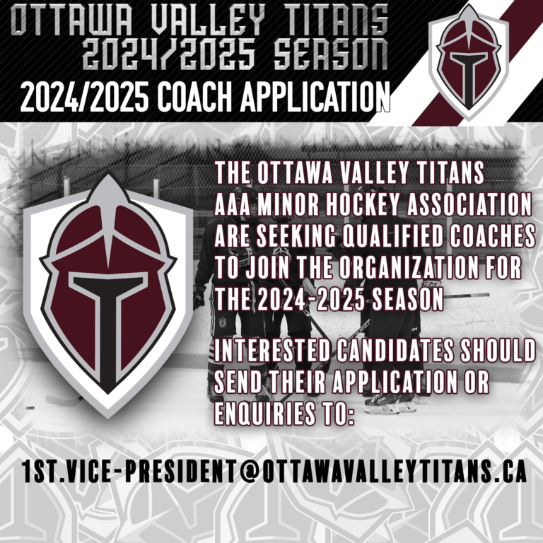 Now Accepting Coach Applications For The 2024-25 Season – Ottawa Valley ...
